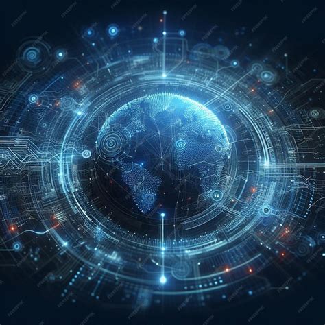 Premium Photo Abstract Blue Digital Data Background Network Connection Structure Digital