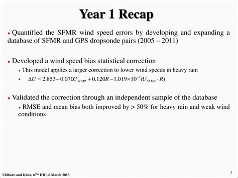 Ppt Improving Sfmr Surface Wind Measurements In Intense Rain Conditions Powerpoint