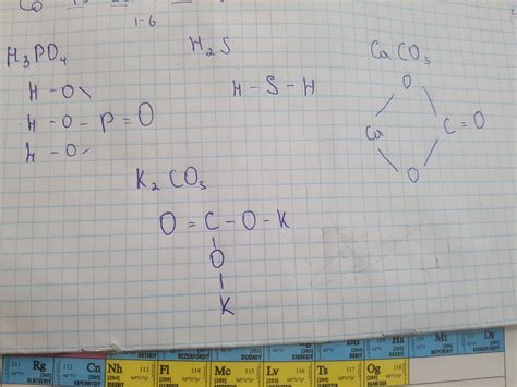 Начертеть химическую структурную таблицу как на рис. Н3РО4 Н2S CaCO3 ...