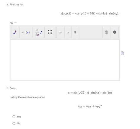 Solved A Find Ztt For Zxytcos1616t⋅sin4x⋅sin4y
