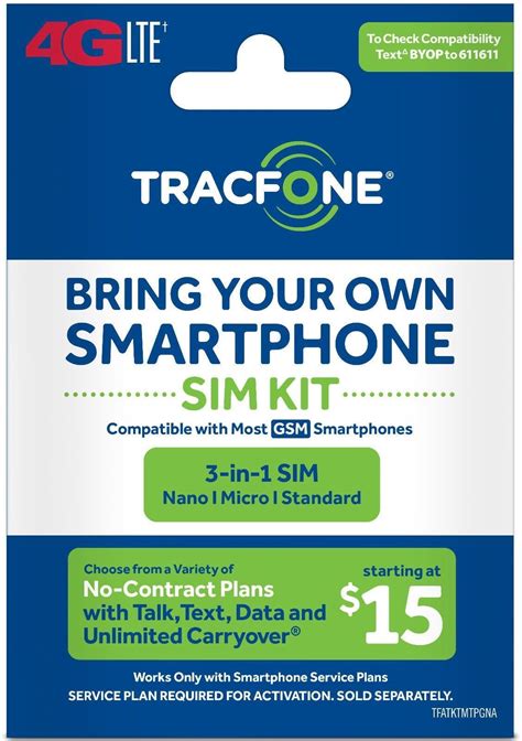 New Tracfone Bring Your Own Phone Sim Kit Atandt Gsm Compatible Trac Phone Track Micro Me
