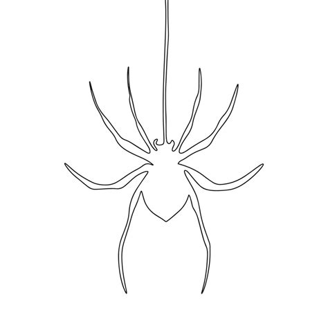 Continuous Line Drawing Of Spider On Net Vector Illustration As Line