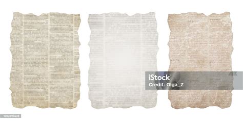 흰색 배경에 고립 된 찢어진 신문 조각의 집합입니다 오래된 그런지 신문 질감 종이 컬렉션 0명에 대한 스톡 사진 및 기타 이미지 0명 가리기 개체 그룹 Istock