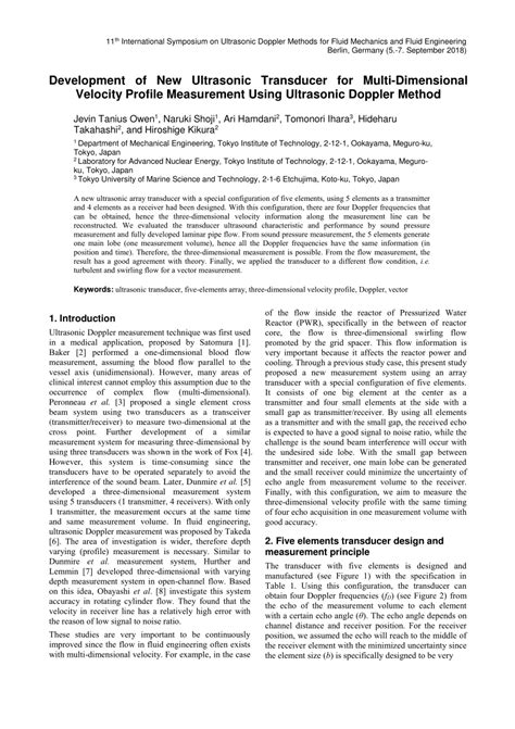 Pdf Development Of New Ultrasonic Transducer For Multi Dimensional