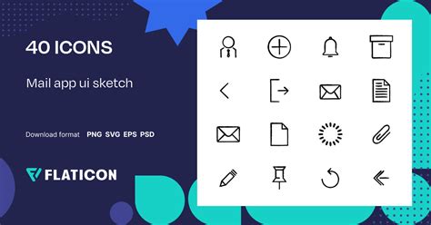 Mail App Ui Sketch Icon Pack 40 SVG Icons