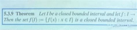Solved 539 Theorem Let I Be A Closed Bounded Interval And