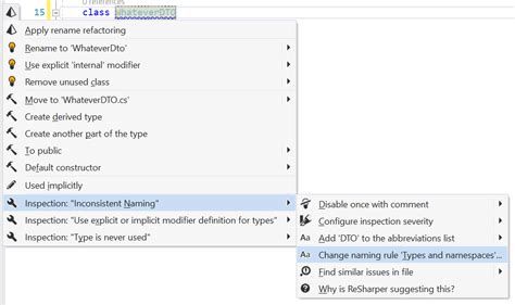 Resharper C Naming Convention For Dtos Stack Overflow