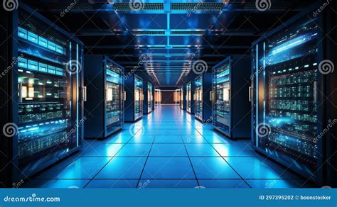 Server Room Data Center Connectivity And It Evolution Stock