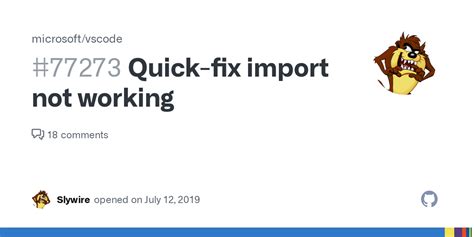 Quick Fix Import Not Working Issue Microsoft Vscode GitHub