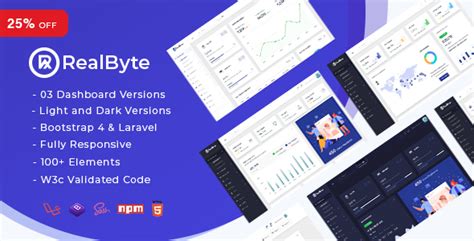 RealByte Bootstrap Laravel Admin Dashboard Template By FehaThemes