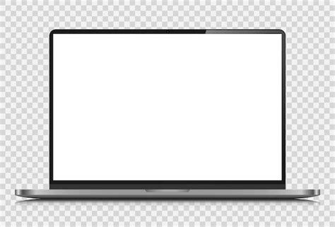 Premium Vector Realistic Laptop Layout With A Dark Silver Case And A White Screen