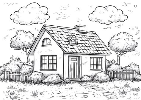 Casa Con Jardín Dibujosparacolorearblog