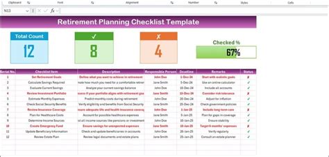 Retirement Planning Checklist Template In Excel Pk An Excel Expert