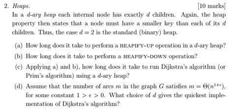 Heaps In A D Ary Heap Each Internal Node Has