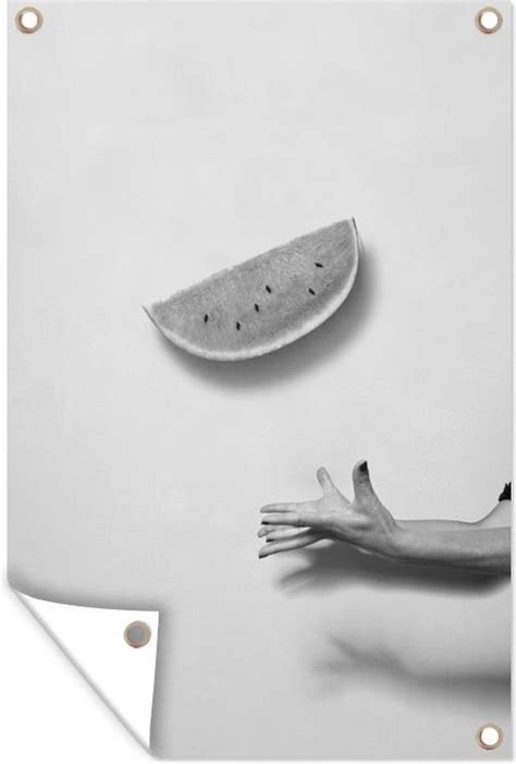 Affiche Jardin Toile Posters De Jardin Extérieur Femme Lance Pastèque En Lair