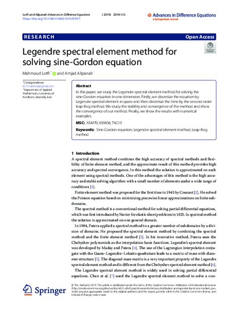 Legendre Spectral Element Method For Solving Sine Gordon Equation