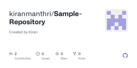 Github Kiranmanthrisample Repository Created By Kiran