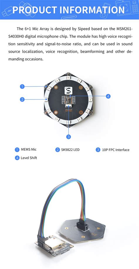 Generic New Sipeed 61 Mic Array Sound Source Localization Beamforming
