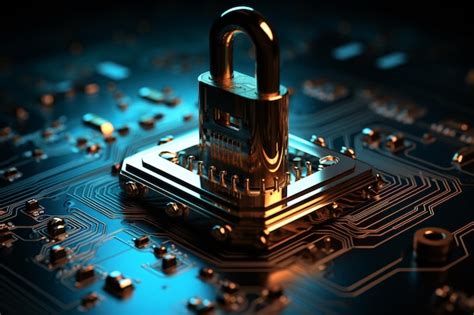 Premium Photo This Abstract Image Of A Cyber Security Lock On A Circuit Board With Digital