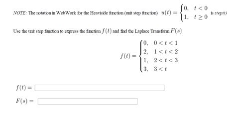 Solved 0 T 0 Note The Notation In Webwork For The