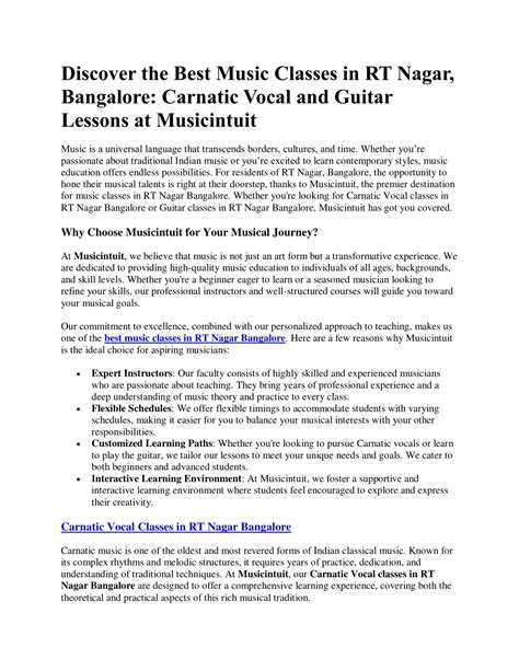 Ppt Discover The Best Music Classes In Rt Nagar Powerpoint