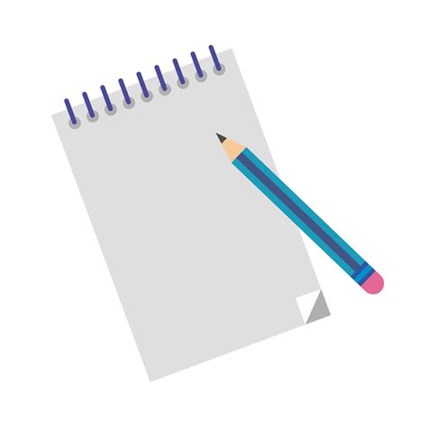 Notebook With Pencil Flat Style Icon Vector Art At Vecteezy