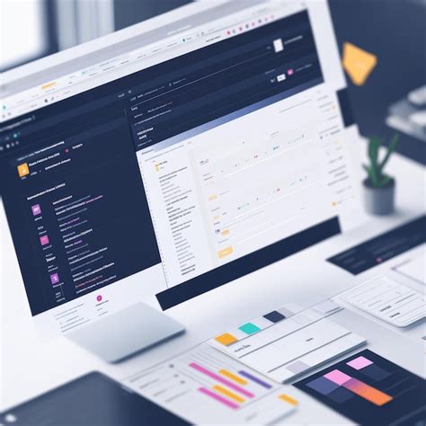 Web Design Ui Software Development Concept Graphic Designer Working On Computer Screen Premium