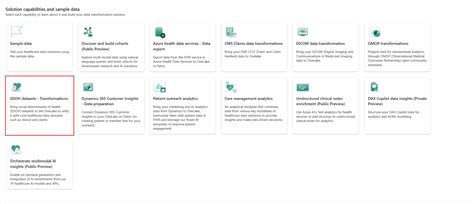 Sdoh Datasets Transformationen Bereitstellen Und Konfigurieren Vorschauversion Microsoft