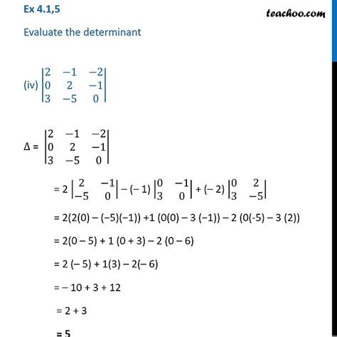 Ex 4 1 5 Evaluate Determinant Chapter 4 Class 12 Ex 4 1