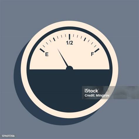 회색 배경에 격리 된 검은 색 연료 게이지 아이콘입니다 전체 탱크 긴 그림자 스타일입니다 벡터 일러스트레이션 0명에 대한 스톡 벡터 아트 및 기타 이미지 Istock