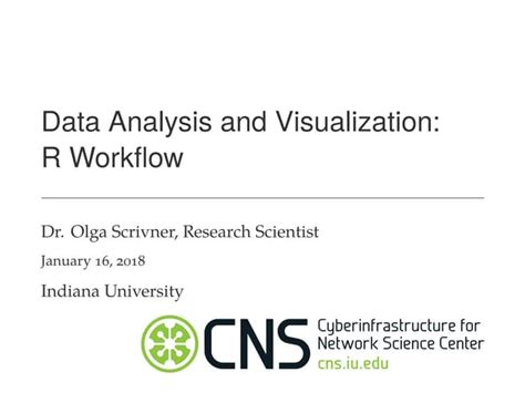 Data Analysis And Visualization R Workflow Ppt