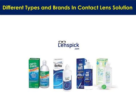 Different Types And Brands In Contact Lens Solution Pptx