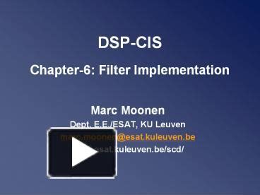 DSP CIS Chapter Filter Implementation Presentation Free To Download