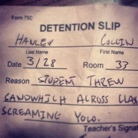 The 28 Best Reasons For Getting Detention Funny Detention Slips