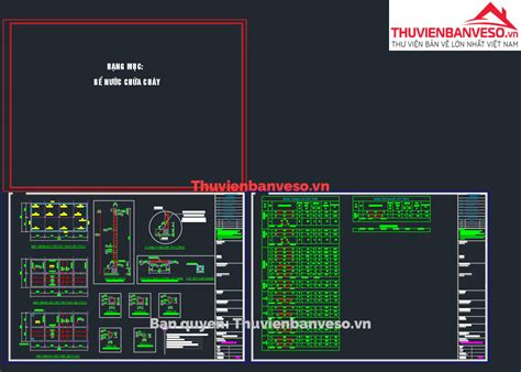 Bản Vẽ File Cad Triển Khai Chi Tiết Bể Nước Ngầm Pccc 300m3 Kích Thước