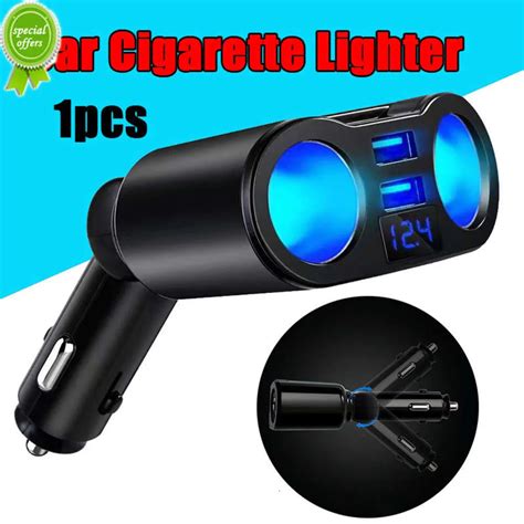 Car Cigarette Lighter Splitter Charger With Dual Usb Ports Power Adapter Plug For Phone Charging