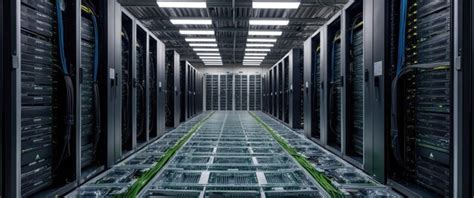 Premium Photo A Modern Server Farm Showcasing Advanced Technology And