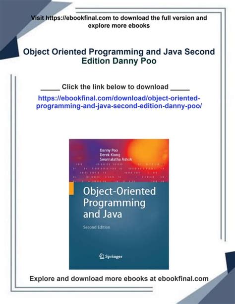 Free Pdf Sample Object Oriented Programming And Java Second Edition