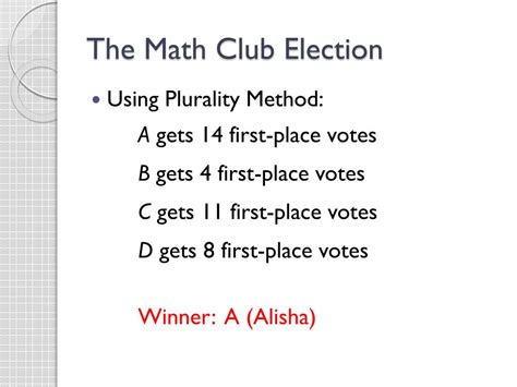 Ppt The Plurality Method The Borda Count Method Powerpoint Presentation Id 2740336