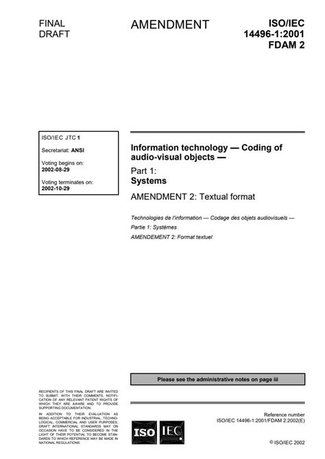 ISO IEC 14496 1 2001 FDAM 2 Information Technology Coding Of Audio Visual Objects Part 1