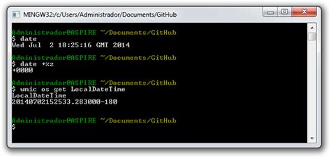 Date Githubs Git Bash Msysgit Showing Wrong Timezone On Windows