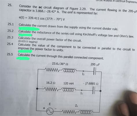 Solved Consider The Ac Circuit Diagram Of Figure 2 29 The Chegg Com