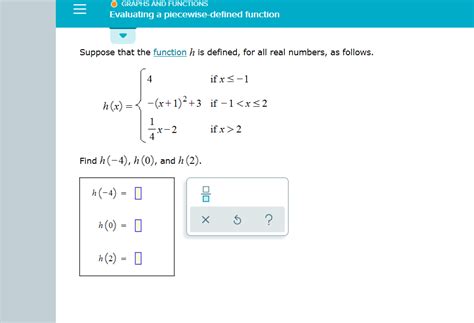 Solved O Graphs And Functions Evaluating A Piecewise Defined