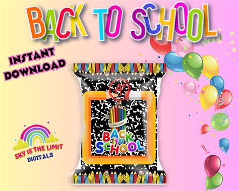 Back To School Chips Template Instant Download Etsy