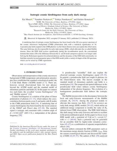 Pdf Isotropic Cosmic Birefringence From Early Dark Energy