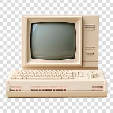 Vintage Beige Desktop Computer Monitor Premium Ai Generated Psd