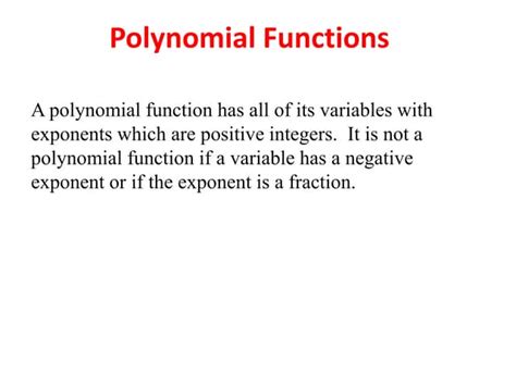 7 1 Polynomial Functions Ppt
