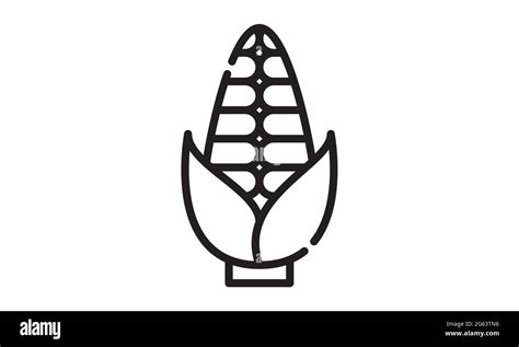 Corn Vector Icon Isolated On White Background Outline Thin Line Corn
