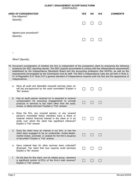 Client Engagement Acceptance Form In Word And Pdf Formats Page 5 Of 10
