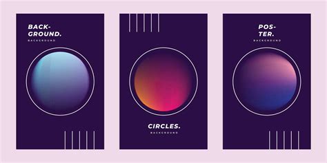 Colorful Gradient Circle Background Template Copy Space Set Dynamic Modern Backdrop Design